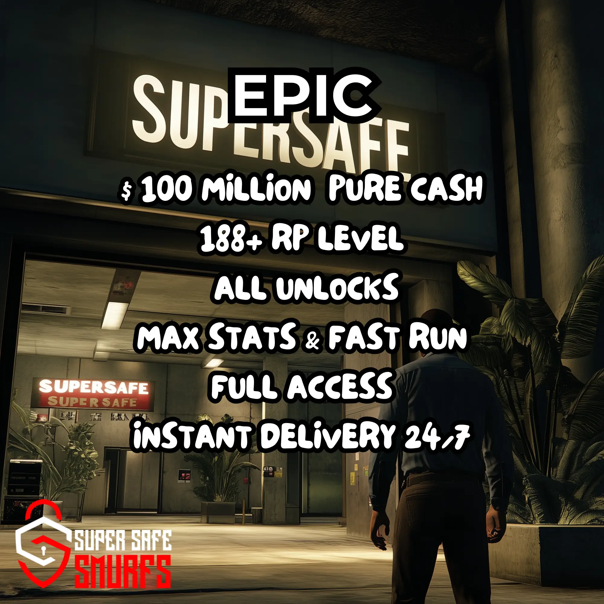 购买 【Epic】 Level 188 | All Unlocks | 103 Million GTA$ | Max Level ...