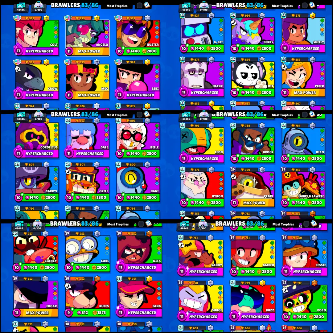 Kaufen Sie Maxed Out BS Account 48000 Trophies 85 Brawlers Rare Skins ...