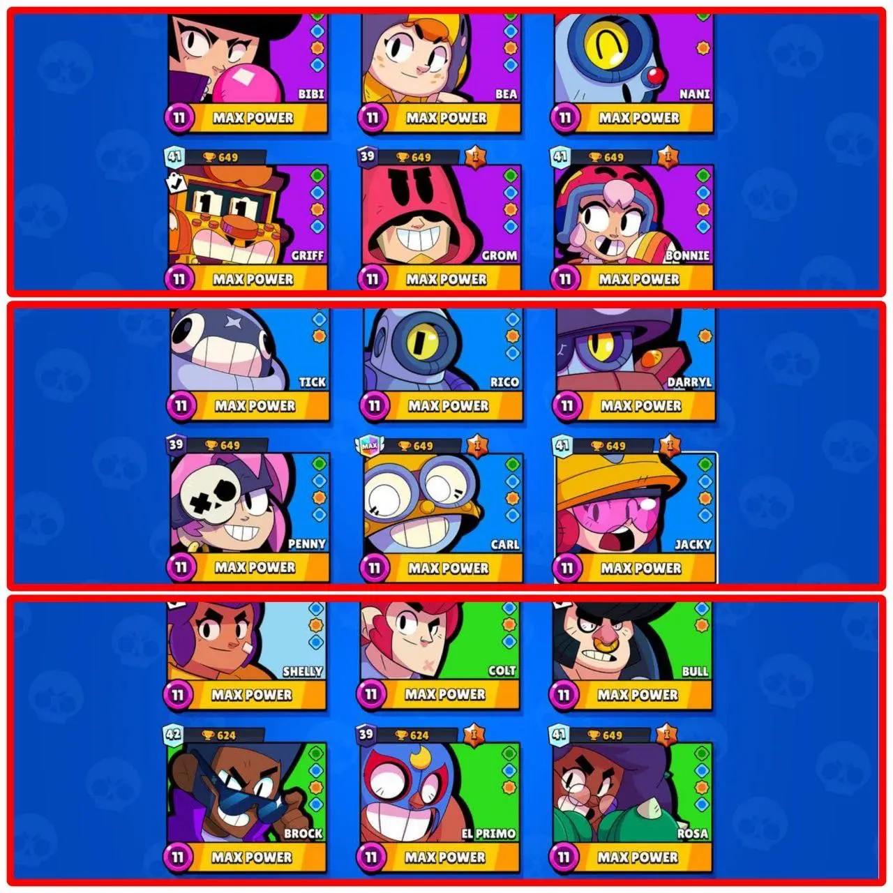 购买 RARE SKINS BS ACCOUNT 💥🔥 40500+ TROPHIES 🔥 3 TRUE GOLD SKINS 🔥 ...