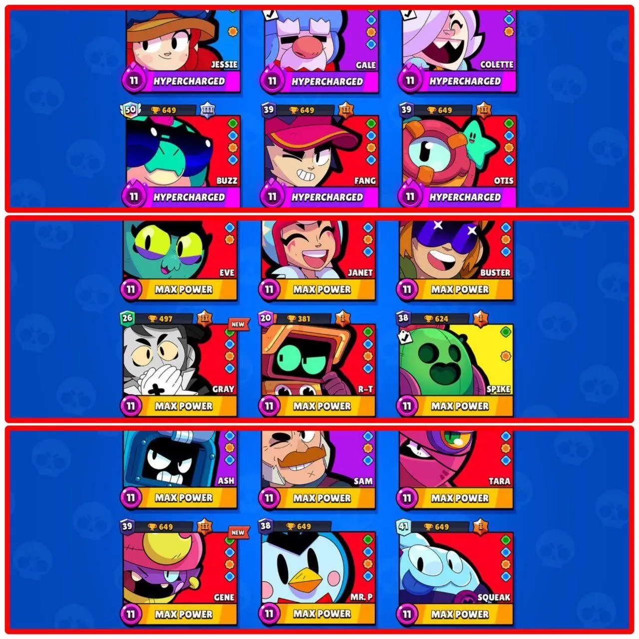 购买 RARE SKINS BS ACCOUNT 💥🔥 40500+ TROPHIES 🔥 3 TRUE GOLD SKINS 🔥 ...