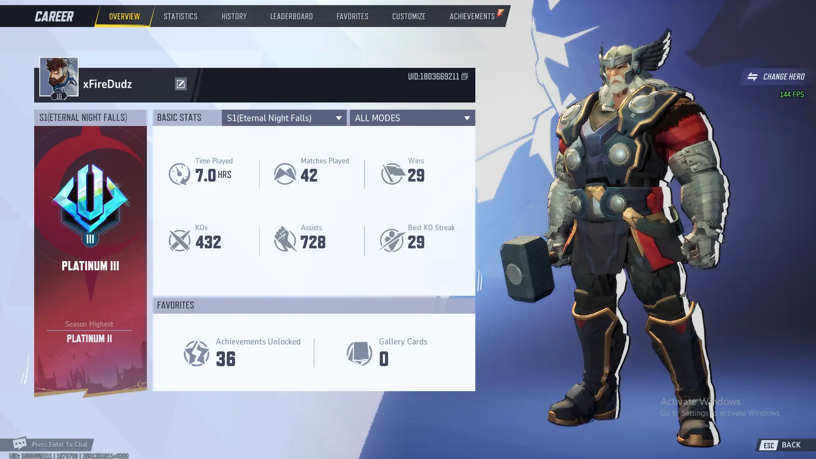 Compre 🔔[Steam] Marvel Rivals [🧢Season 1🧢]🚨Plat 3 Rank Ready💎 Level 16 ...