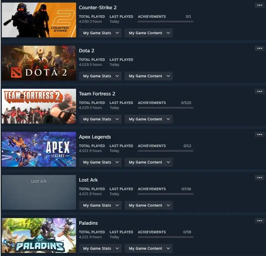 Kaufe 🌈Apex ⸱⭐️4013 Hours Steam Account (10x +4000 Hours Played Games) ⸱🌀Region Free (Global) ⸱💥 ...