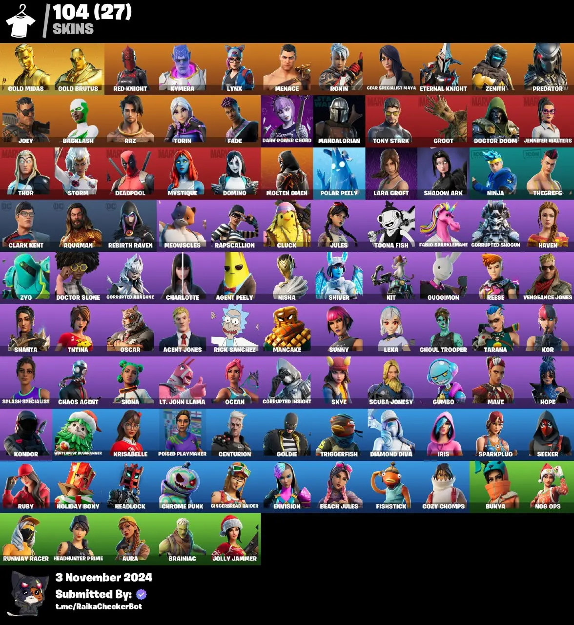 Buy 🔥🍀 SPRING OFFER 🍀🔥 104 skins 💎 Backlash 💎 Lara Croft 💎 Sparkplug 💎 ...