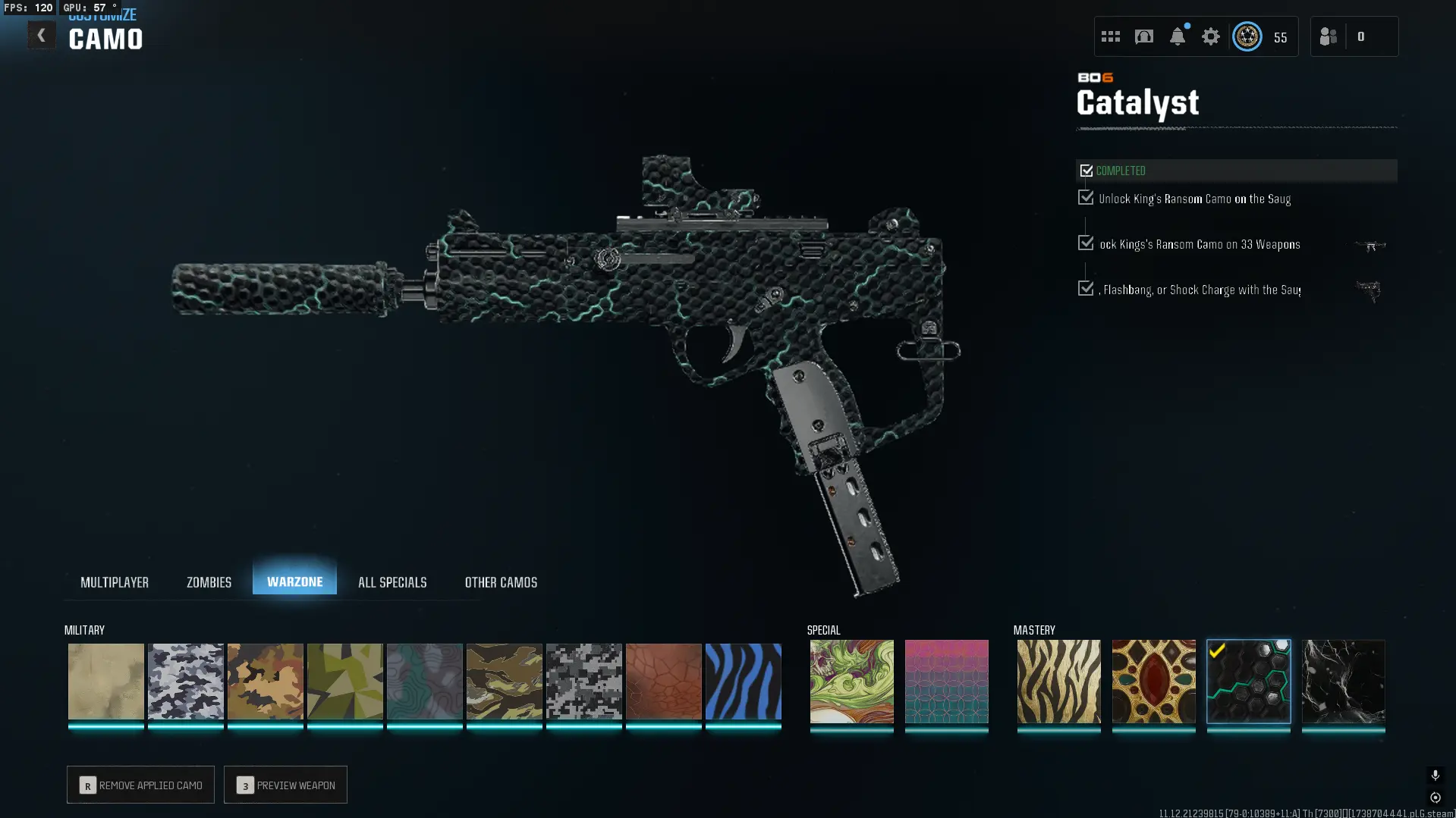 Buy 🛸 BO6 & WZ4 🛸 Prestige 3 level 55 + Abyss Camo💀 500 Camos ⭐ All ...