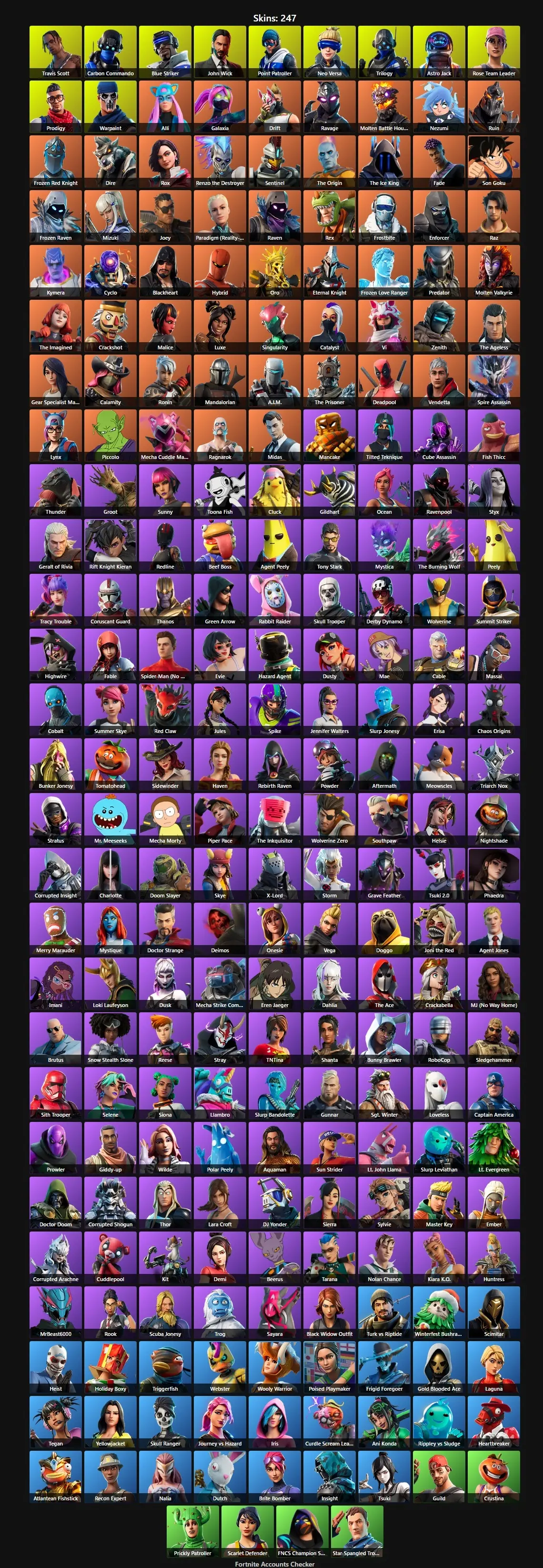 Kaufen Sie PC 247 Skins / OG STW⚡ | Travis Scott | Deadpool | Midas | Peely | Skull Trooper ...