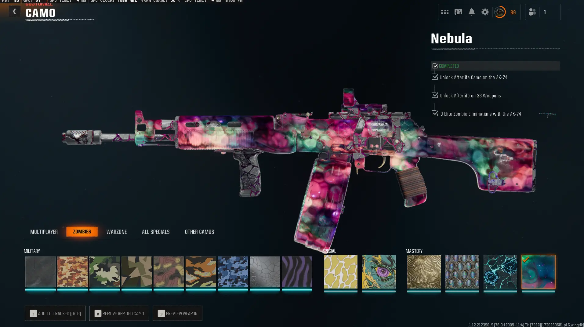 Achetez 🌈 BO6🌈 Prestige Level 2 🥇 | 33 Nebula Camos 🌌 | 495+ Camos 🪐 ...
