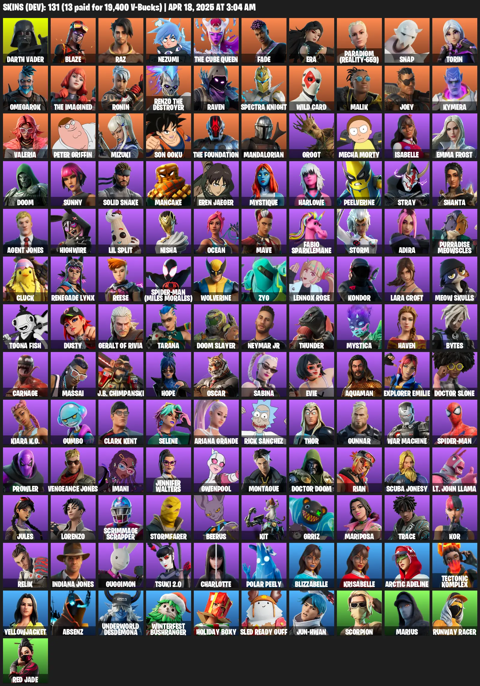 Compre [PC/XBOX] | 131 skins | 850 V-bucks | Lara Croft | Darth Vader ...