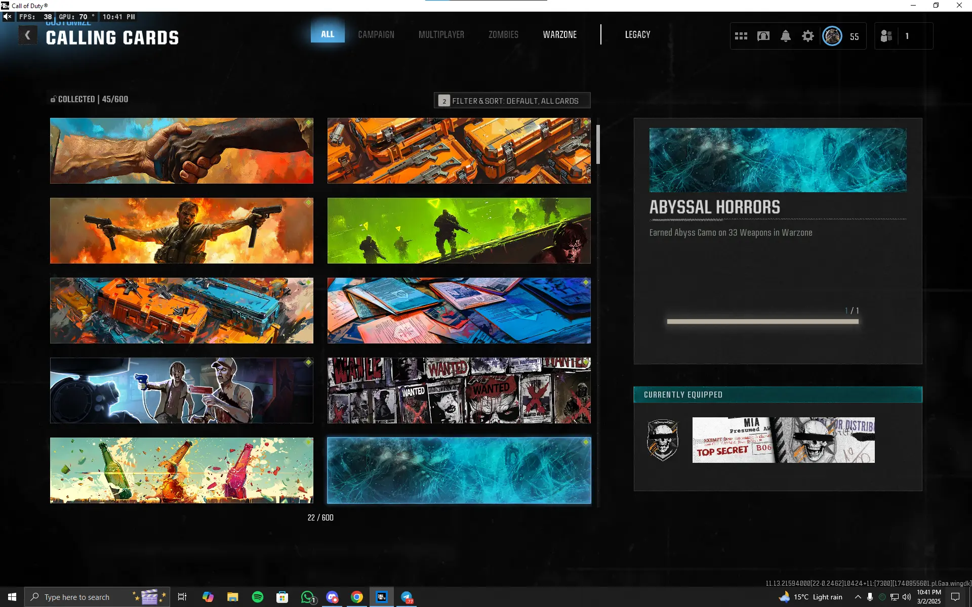 Buy ⚠️ WZ4⭐ Abyss 33/33 💎💕 All BO6 Guns High Level⚔👾 Wz4 Bo6 Full ...