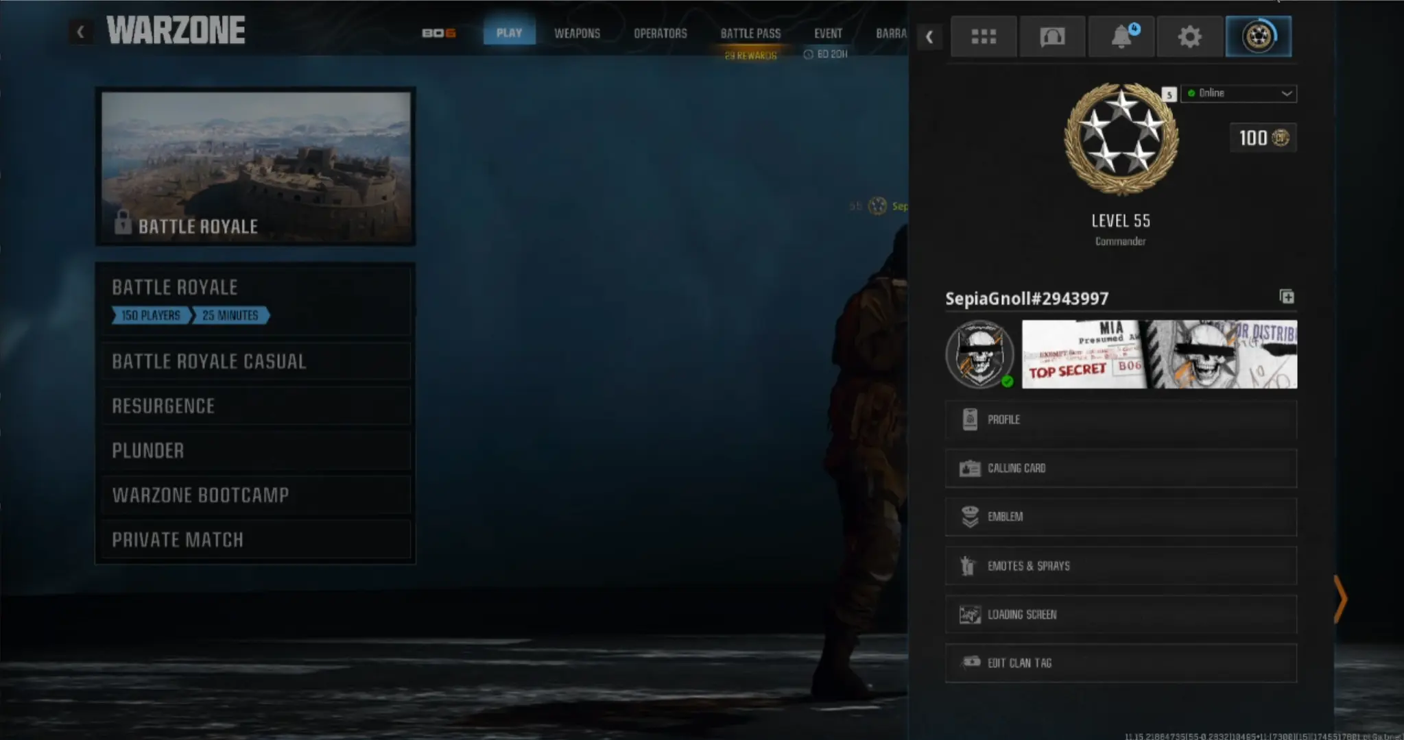 $22.79で🔥B06 🔥 WARZONE 4 ACCOUNT ⸱ LEVEL 55 RANKED READY 🏆 30+ TOP ...