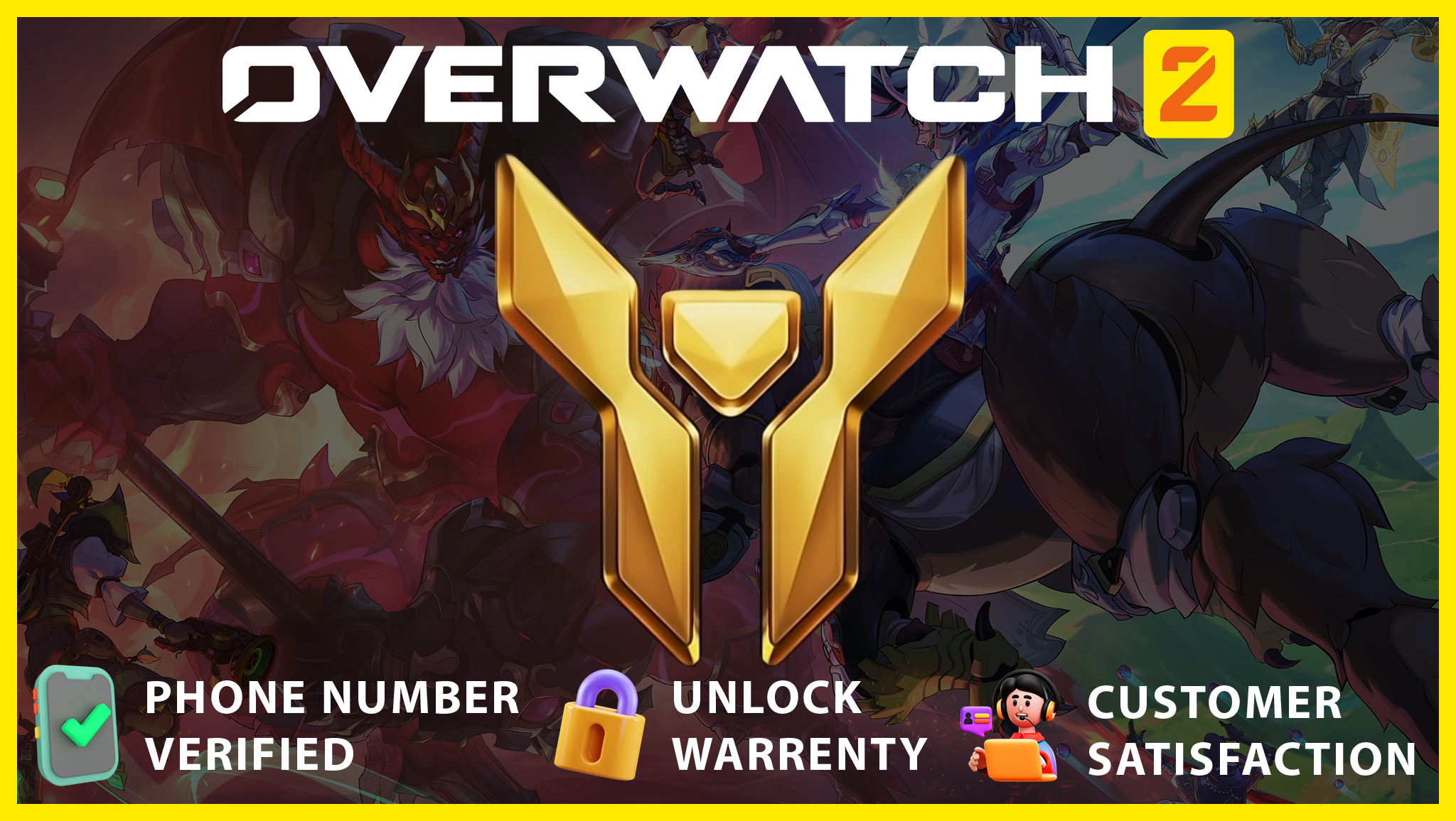 Achetez S16 🏆 Gold DPS ( Damage ) One Role 🔥 All Heros Unlocked Lock Guarantee Name Change ...