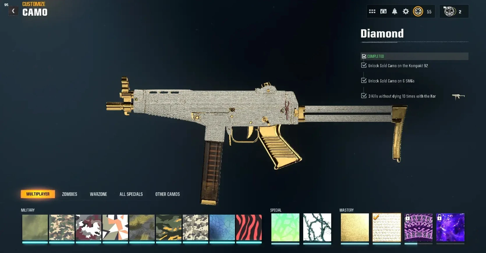 Buy 💥 BO6 💎 13 Diamond Camos 💎 All ARs & SMGs Diamond Unlocked 💥 🎖️ ...