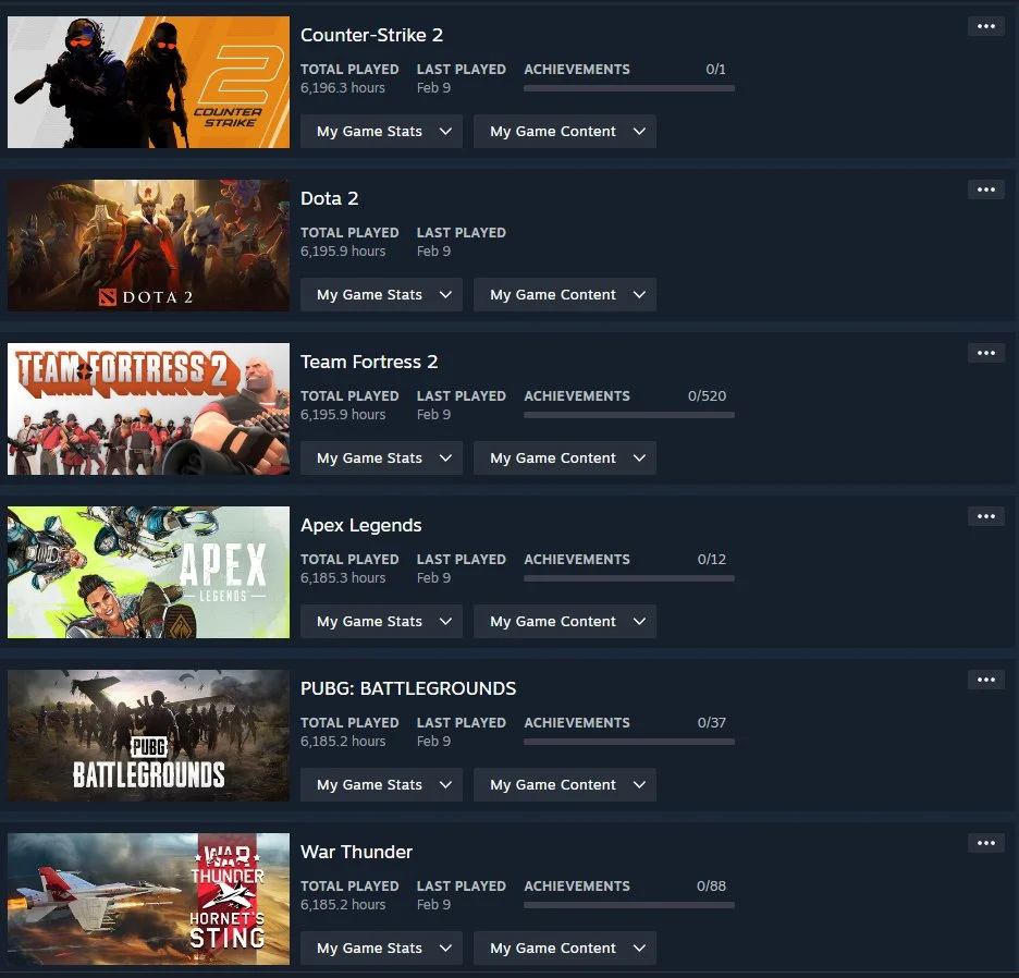 Kaufen Sie 🔋CS2 ⸱ 6009 Hours Steam Account (10x +6000 Hours Games) ⸱ 🔍Region Free (Global) ⸱ 📖 ...