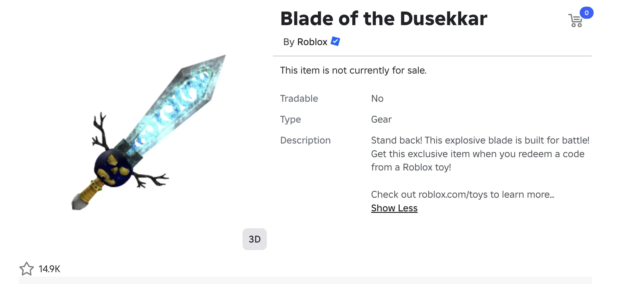 Buy ROBLOX Blade of the Dusekkar Account 💜 Rare Particle Gear 💜 Instant ...