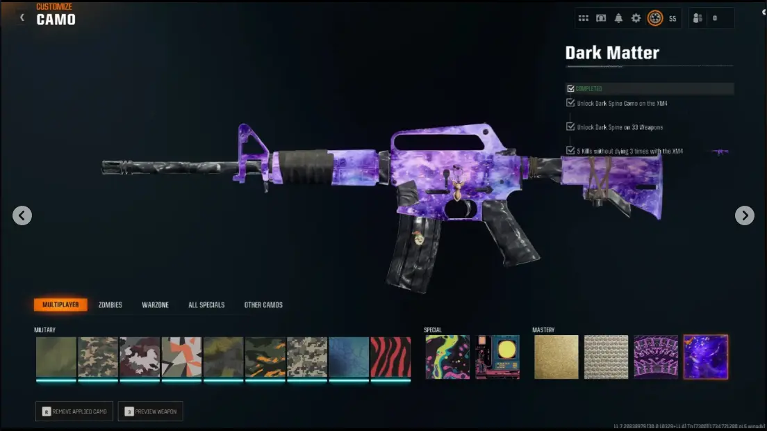 Buy 🌟 BO6 & WZ4 🌟33 DARK MATTER💠Level 55 🔥16 Operators 🕷Dark Spine 💪 ...
