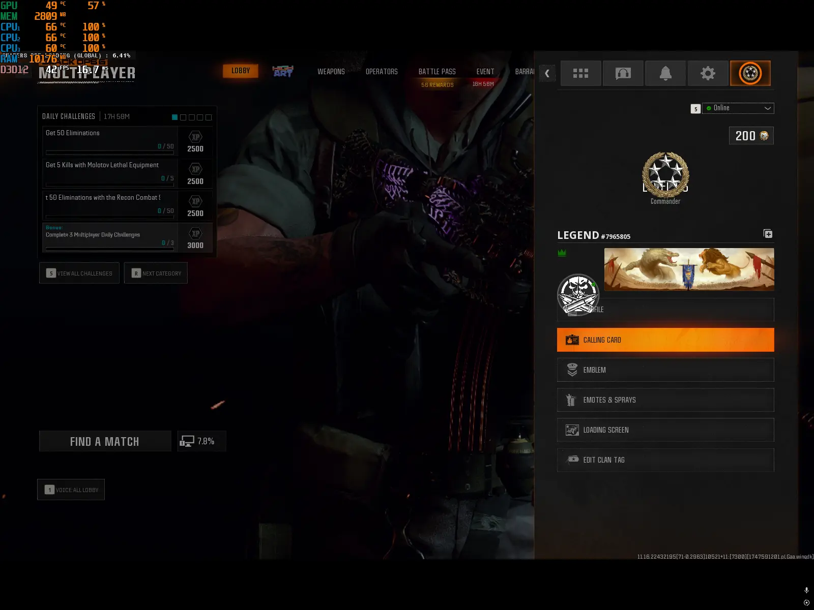 Buy Black Ops 6 🐉🧃 Dark Matter Ladra And Kilo 🧨 Prestige 1 + 500 Camos ...