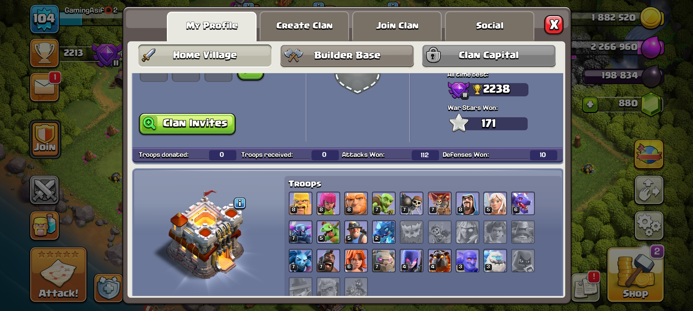 Buy 100 Percent Max Giant Gauntlet Max Magic Mirror Max Th11 Full Max Xp104 Hero 50 50 30 20