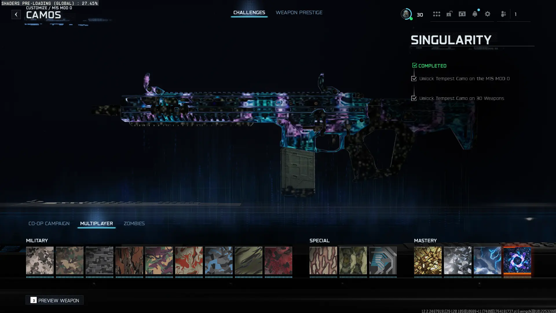 Buy Prestige 1 level 53+ | 30 Guns Singularity | 4+ Guns Gold inw ...