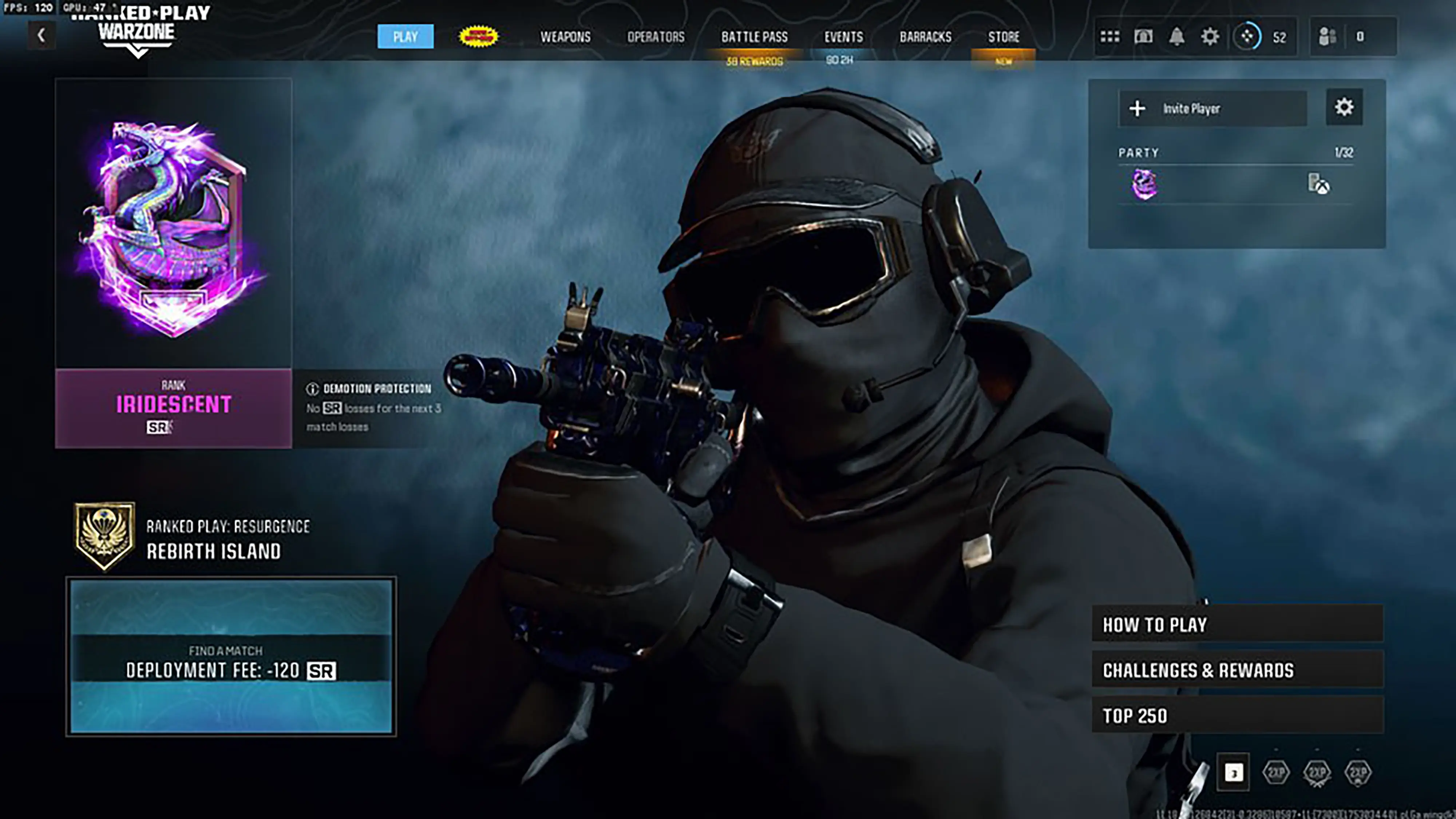 Achetez 🐺 WZ4 Rebirth 🐺 Iridescent Rank SR 10040 ⭐ ranked ops 🚀 Full ...