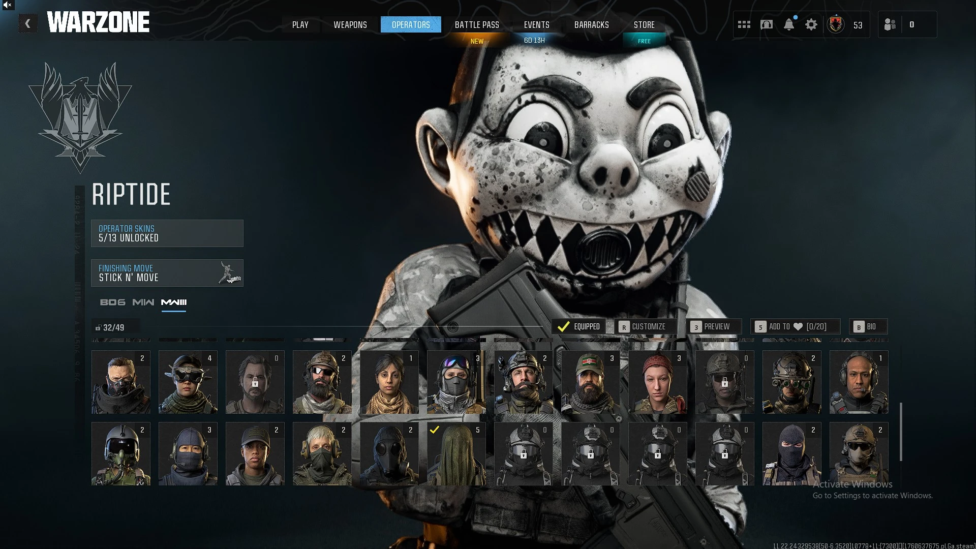 Buy ⭐【WZ4/BO6】🔥【Prestige 3】Michael Myers Blackcell | x7 Battlepass ...