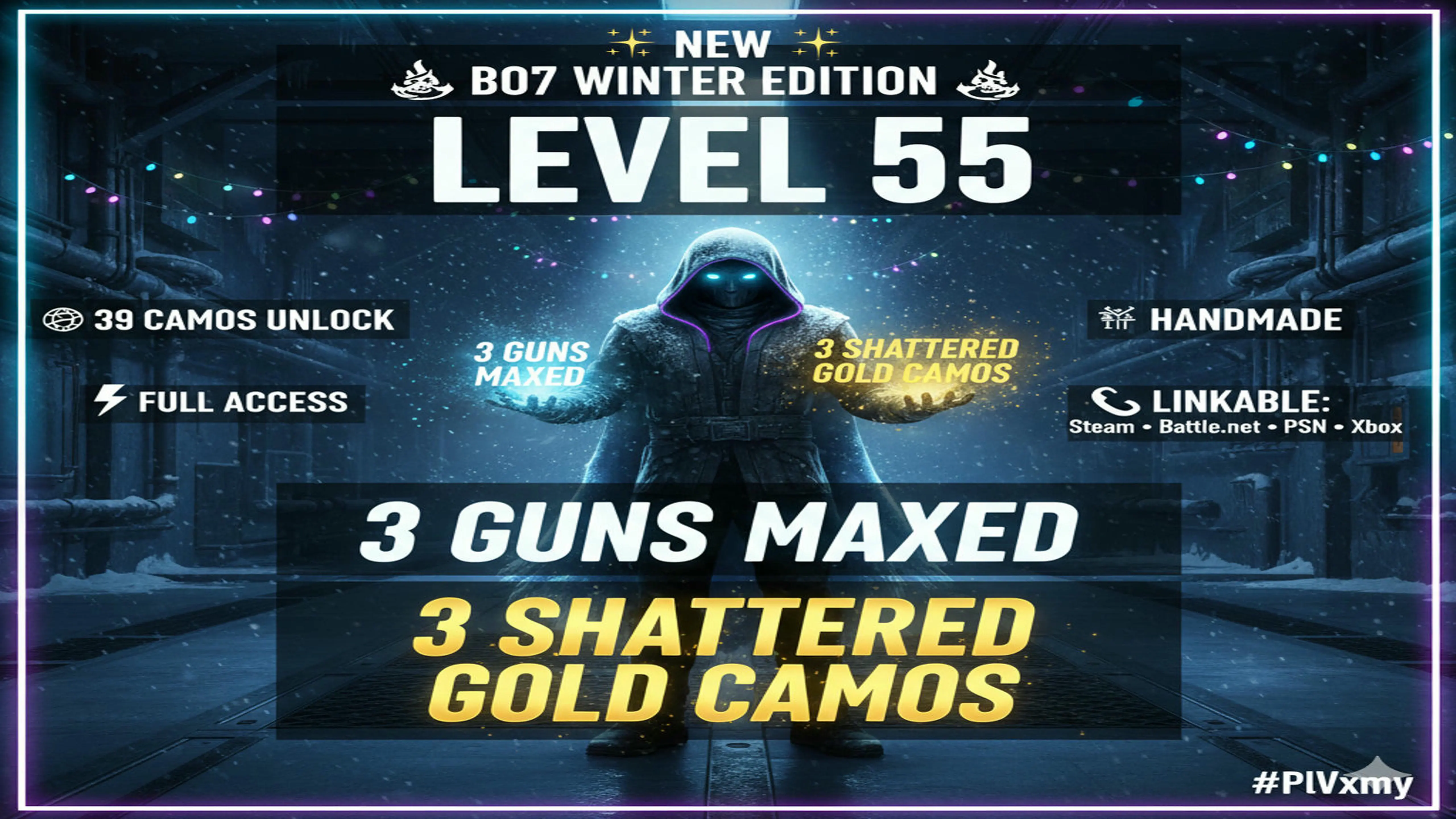 Buy 💐 NEW 💐 BO7 💐 Level 55 💐 3 Guns Maxed 💐 3 Shattered Gold Camos 💐 39 ...