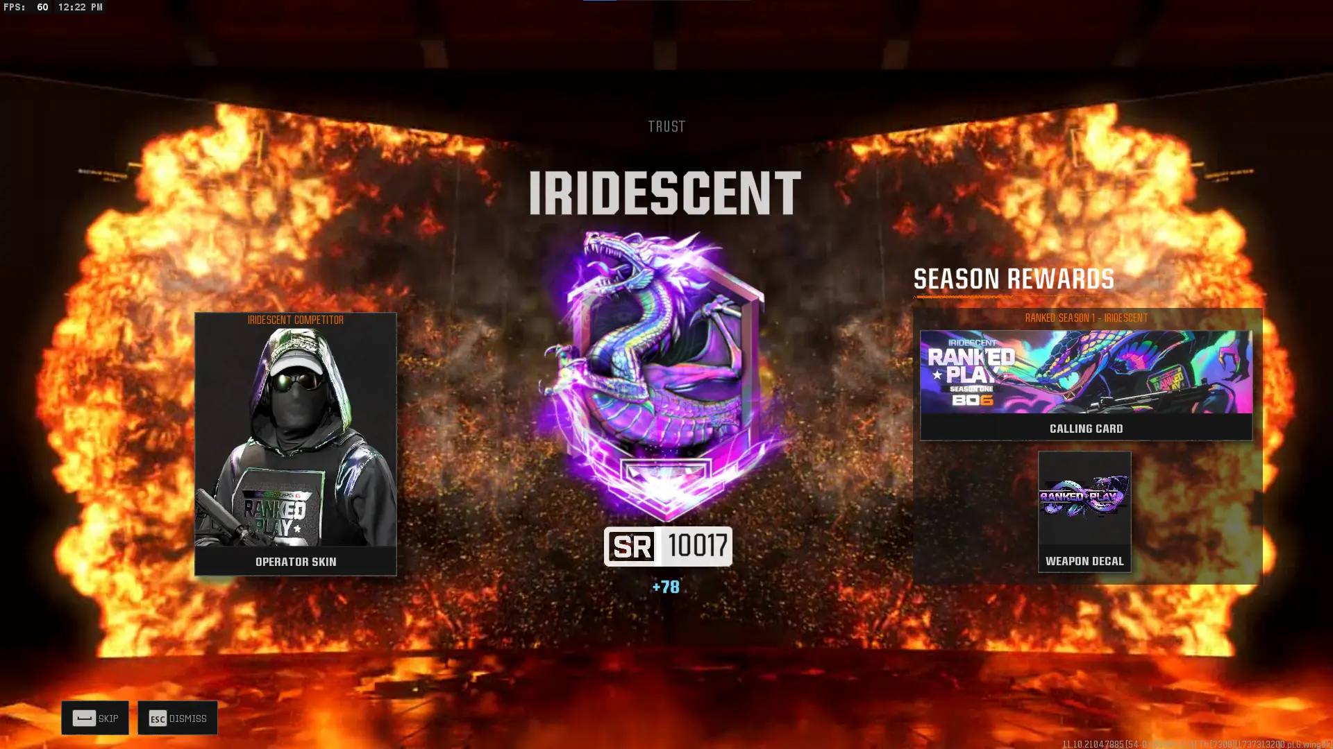 ซื้อ 【📍 BO6 📍】【 Iridescent Ranked Season 4 . 10005 SR 】⚡ Prestige 1 Lvl ...