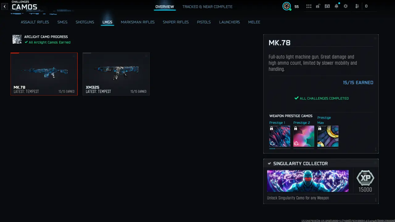 Buy BO7 👍 | 30x Singularity Camo | 450+ Camos 🎁 | Level 55 🔝 | 30x ...
