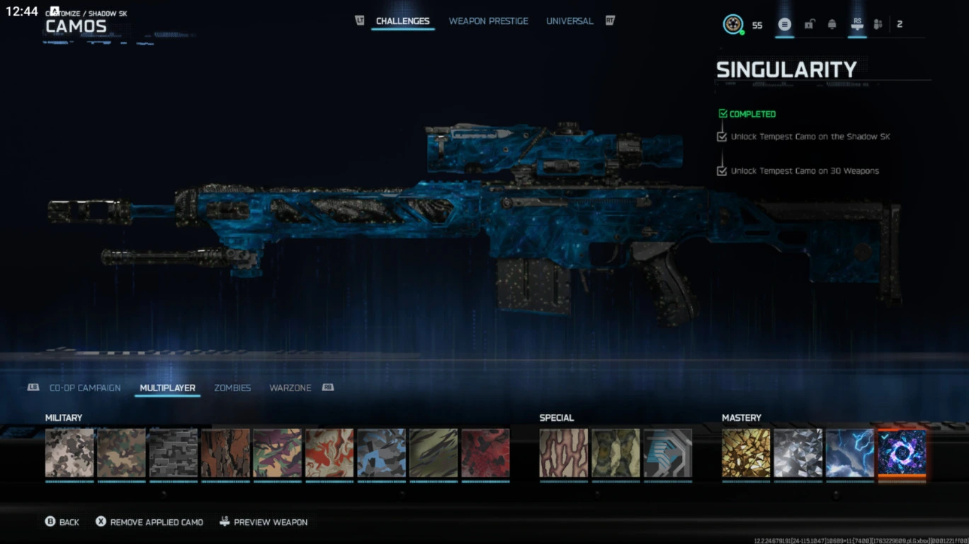 Buy Singularity x 30 🏆 BO7 🏅 450 Camos 🥇 Level 55 🎗️ All Weapons ...