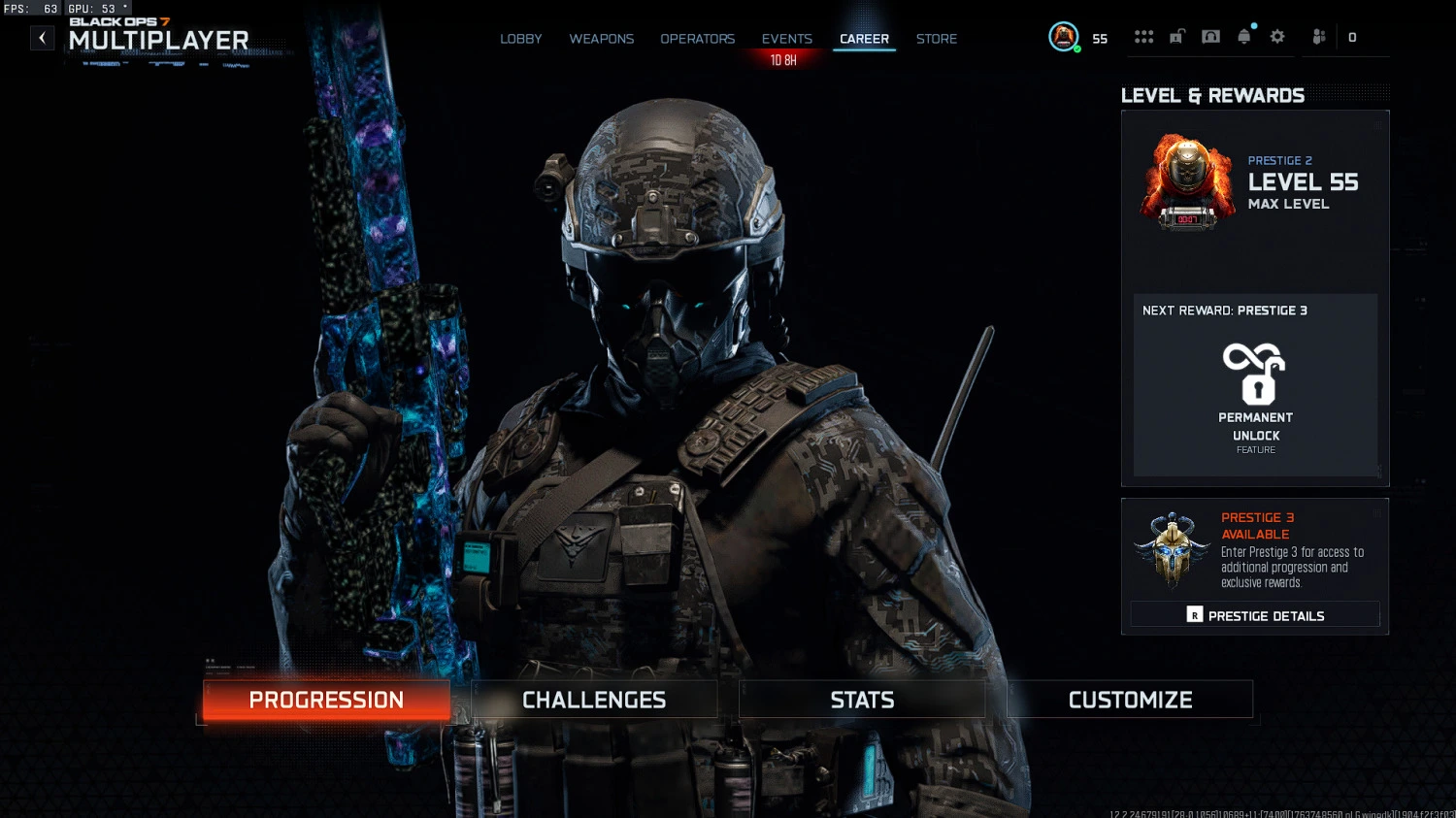 Buy Singularity x 30 BO7 👍 450 Camos ️ Level 55 🔝 All Weapons Unlocked ...