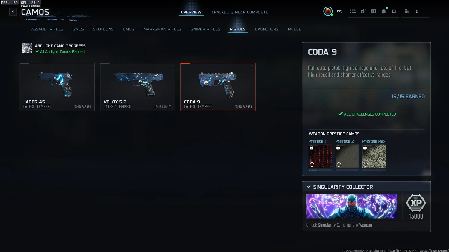 Buy Singularity x 30 BO7 👍 450 Camos ️ Level 55 🔝 All Weapons Unlocked ...