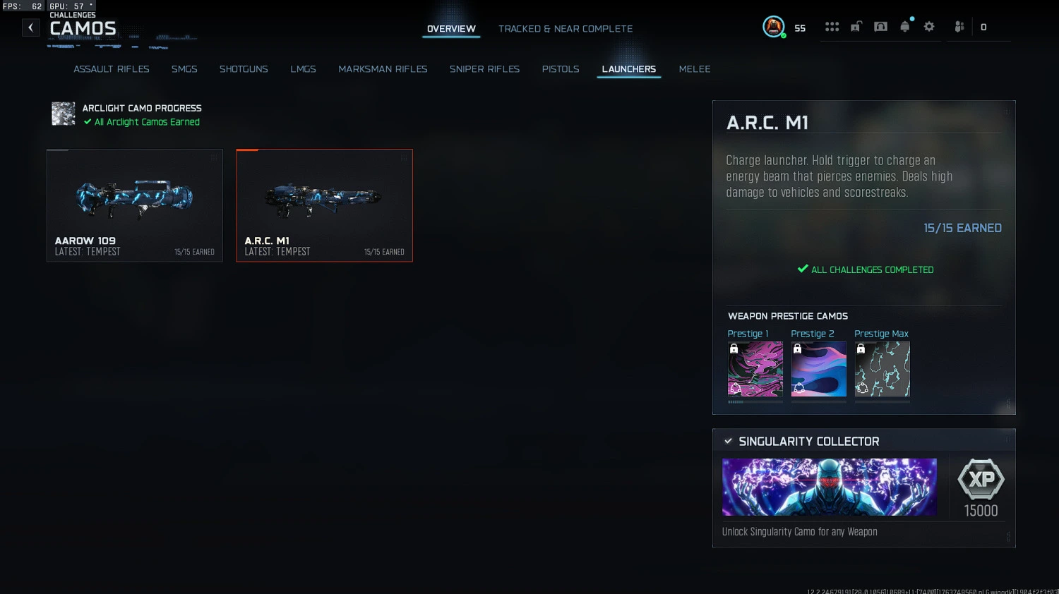 Buy Singularity x 30 BO7 👍 450 Camos ️ Level 55 🔝 All Weapons Unlocked ...