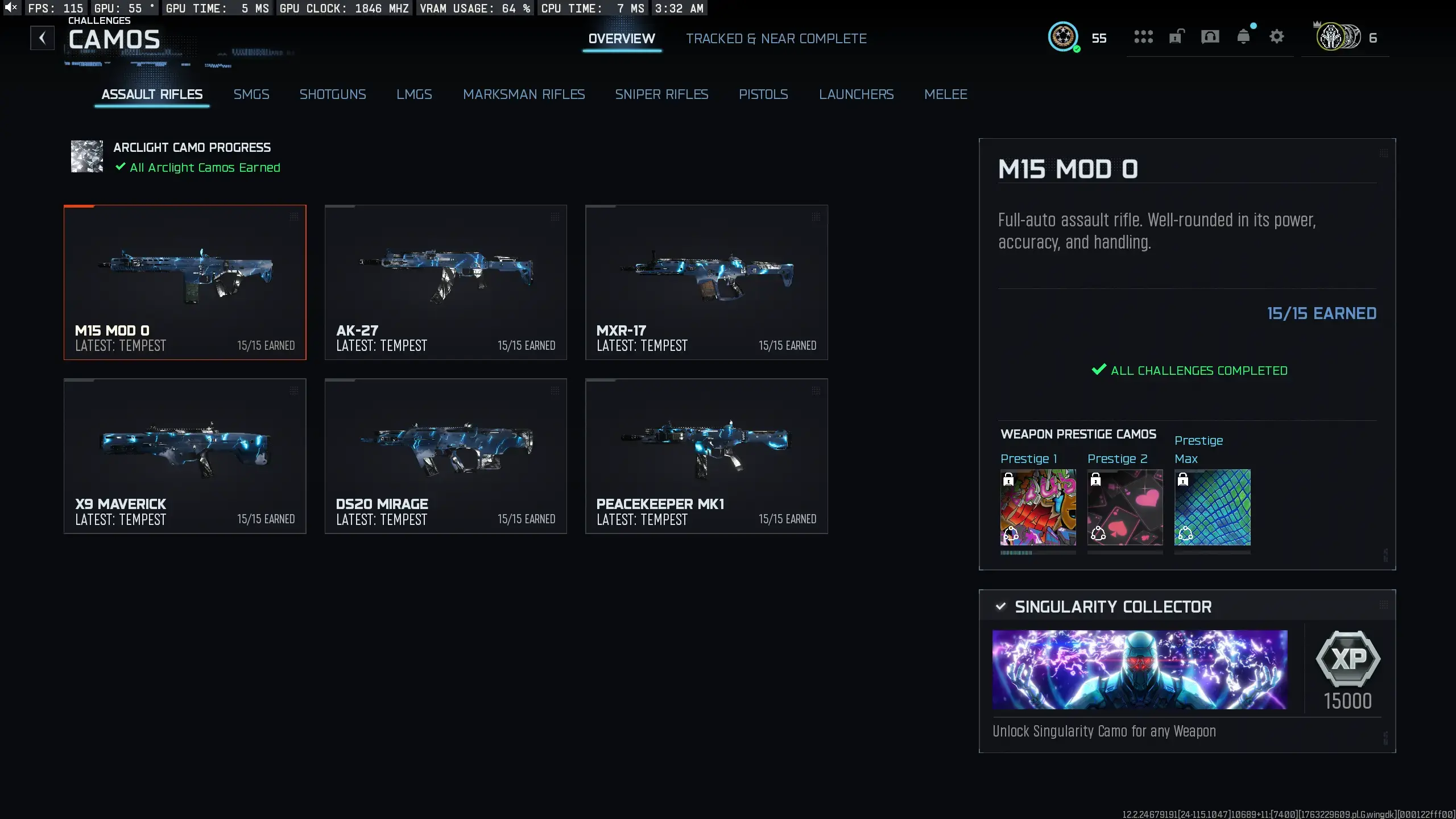 Buy 🌈 BO7 • 30 Singularity Camos 🔥 Prestige 0 | LVL 55 🎮 450+ Camos ...