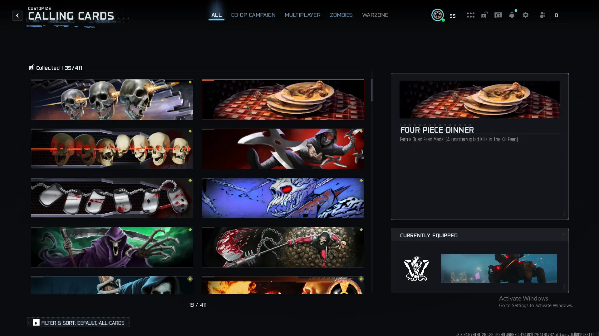 Køb 【 BO7 / WZ5 】 level 55 17 Arclight 🔥Nuclear killer calling card ...