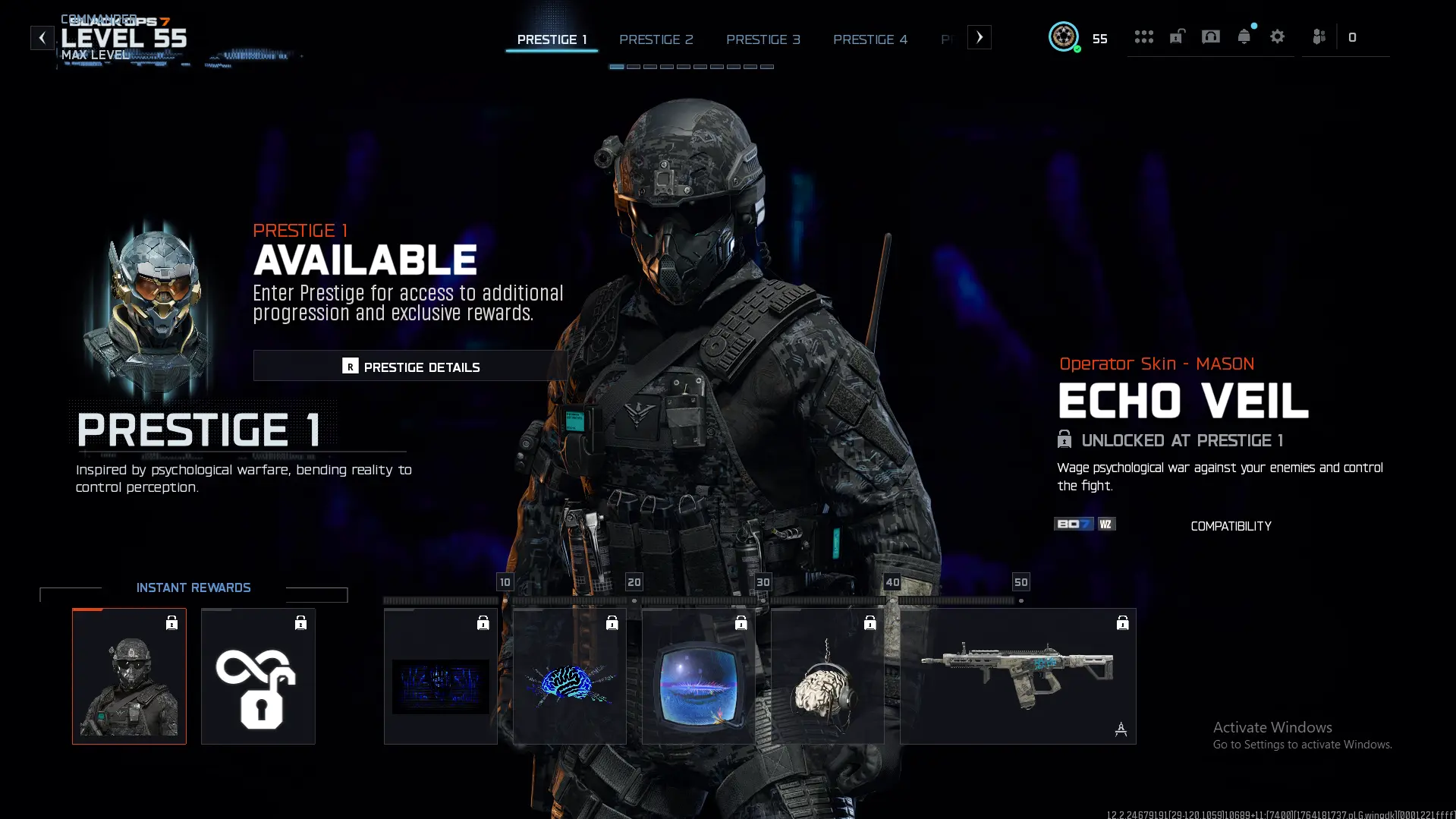 Køb 【 BO7 / WZ5 】 level 55 17 Arclight 🔥Nuclear killer calling card ...