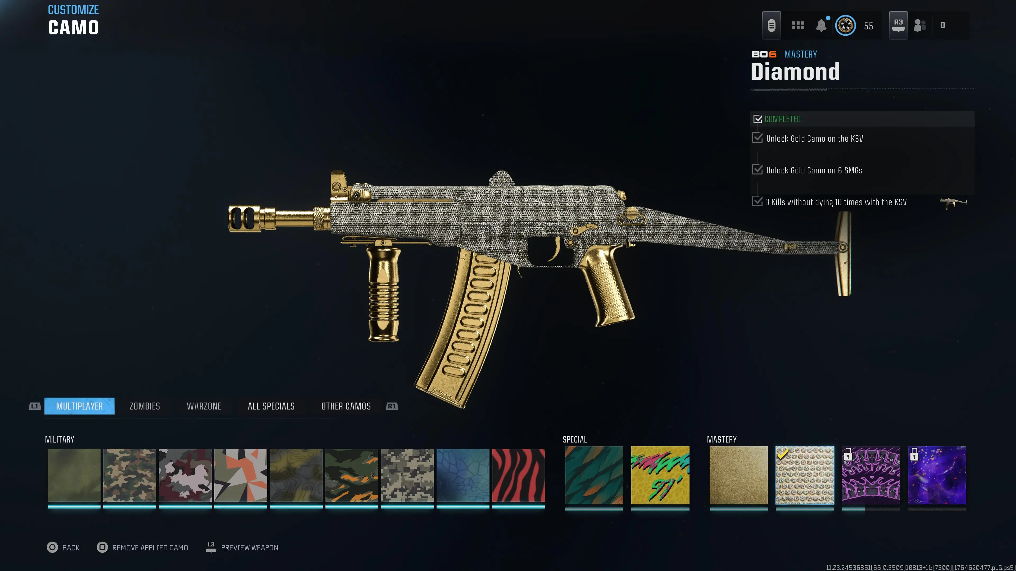 Buy 🎮[ 13 Diamond camos ] [Warzone 4] | 🎖️Level 55 ⸱ Prestige 1 |⚡ ...