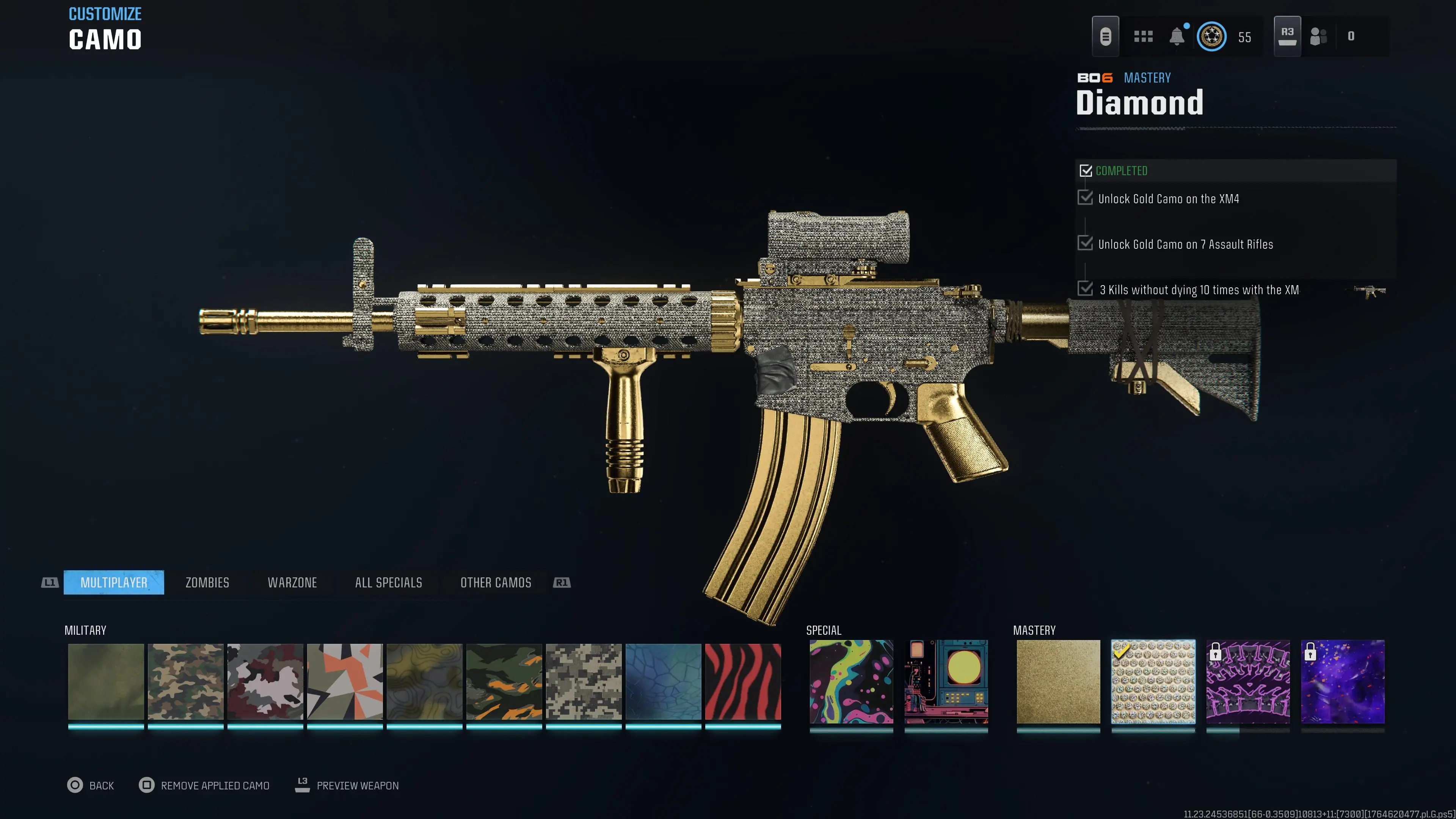 Buy 🎮[ 13 Diamond camos ] [Warzone 4] | 🎖️Level 55 ⸱ Prestige 1 |⚡ ...
