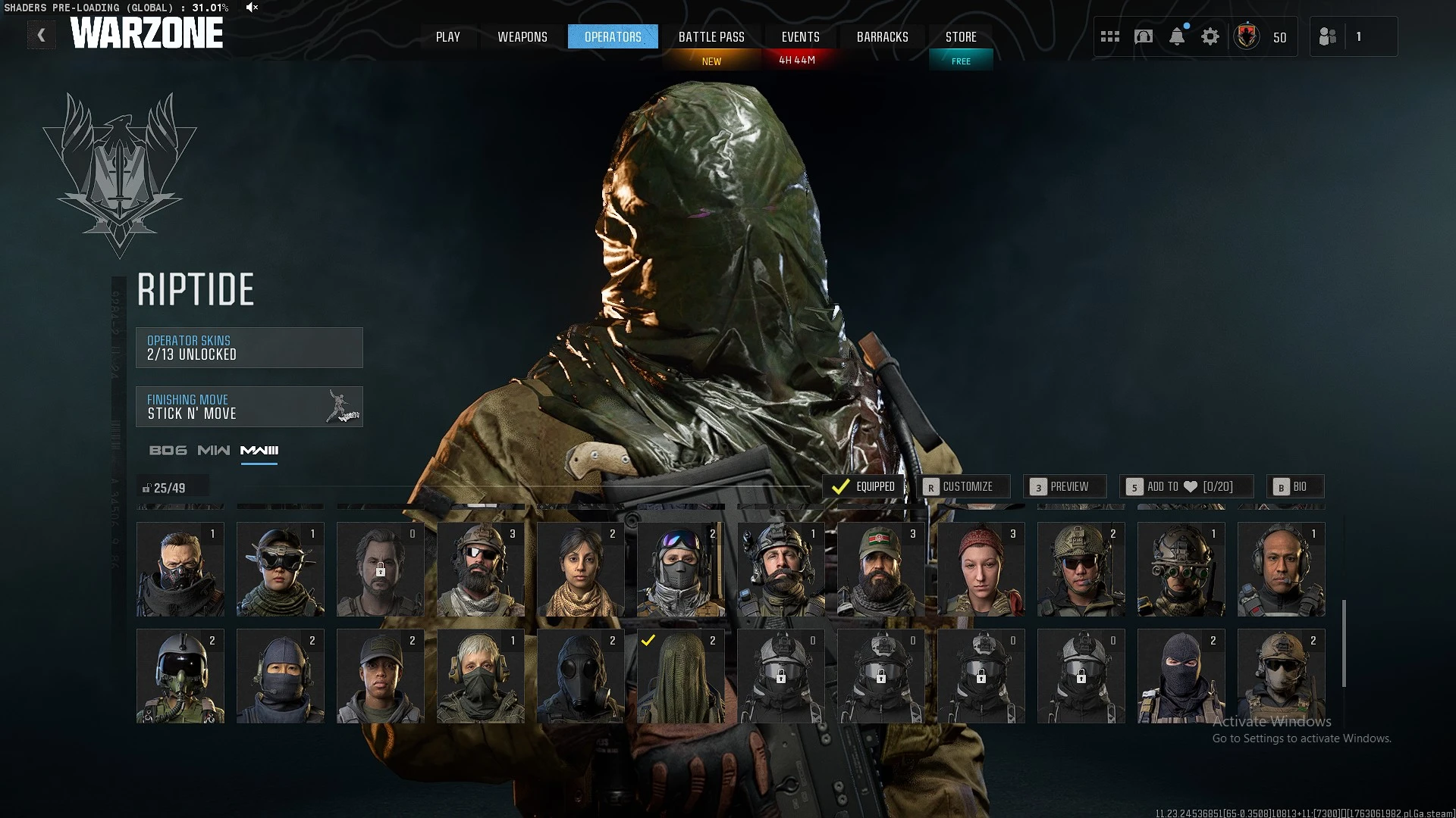 Achetez ⭐【WZ4/BO6】🔥【Prestige 3】Ghost Shade-Rick Grimes-Snoop Dogg ...