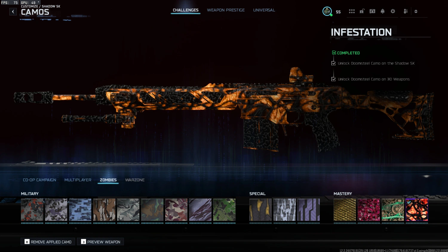 Kaufe Black Ops 7 & Level 55 & Prestige 5 Ready & 30 infestation camo ...