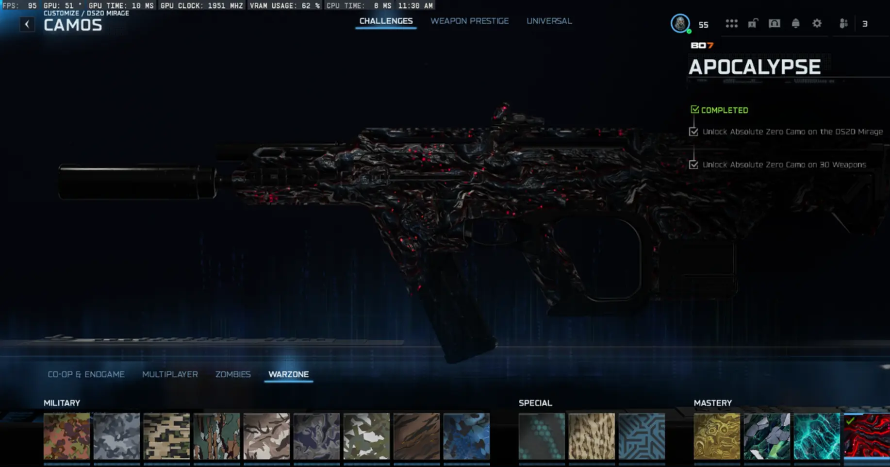 $638.34 karşılığında 🔥 BO7 & WZ4 🔥 Apocalypse X Singularity 900 Camos ...