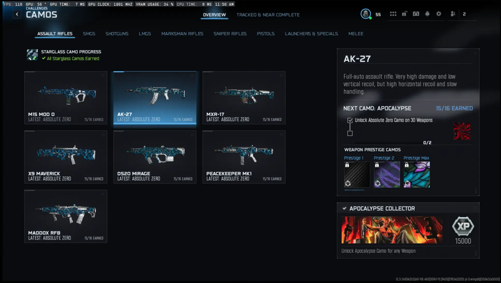 $638.34 karşılığında 🔥 BO7 & WZ4 🔥 Apocalypse X Singularity 900 Camos ...