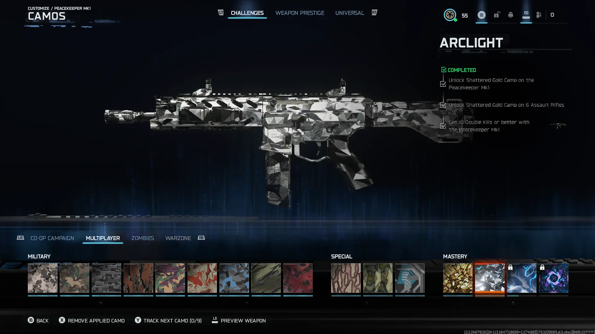 Buy BO7 💎 12 Arclight Camos (All AR's | All SMG's) 🎯 Level 55 💎 Over ...