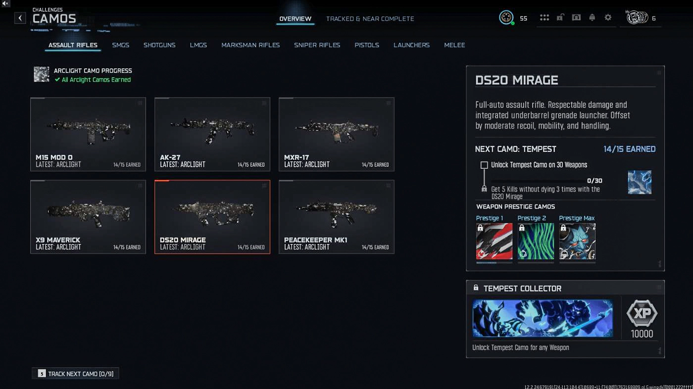 Köp 🌌🔥 BO7 🔥🌌 12 Arclight 🛡 Prestige 1 🎨 156 Camos ⚡ Level 55 🎯 ...