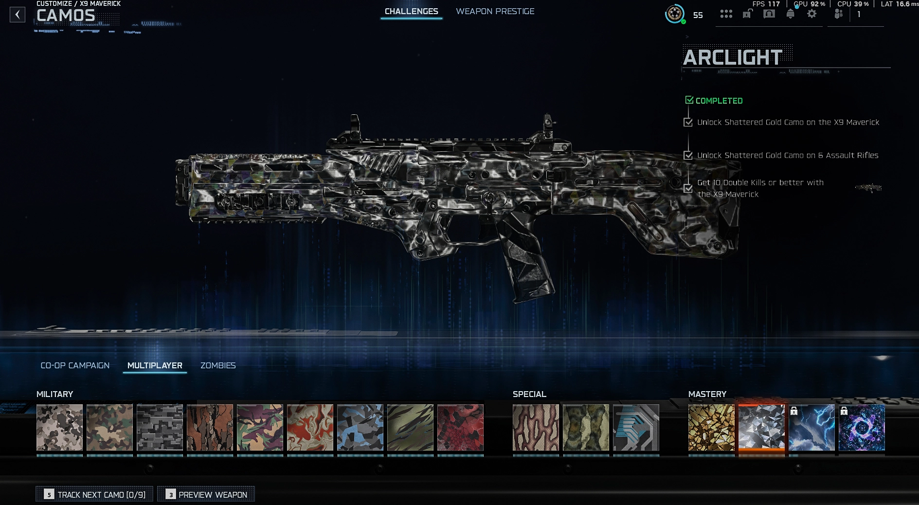 Köp 🌌🔥 BO7 🔥🌌 12 Arclight 🛡 Prestige 1 🎨 156 Camos ⚡ Level 55 🎯 ...