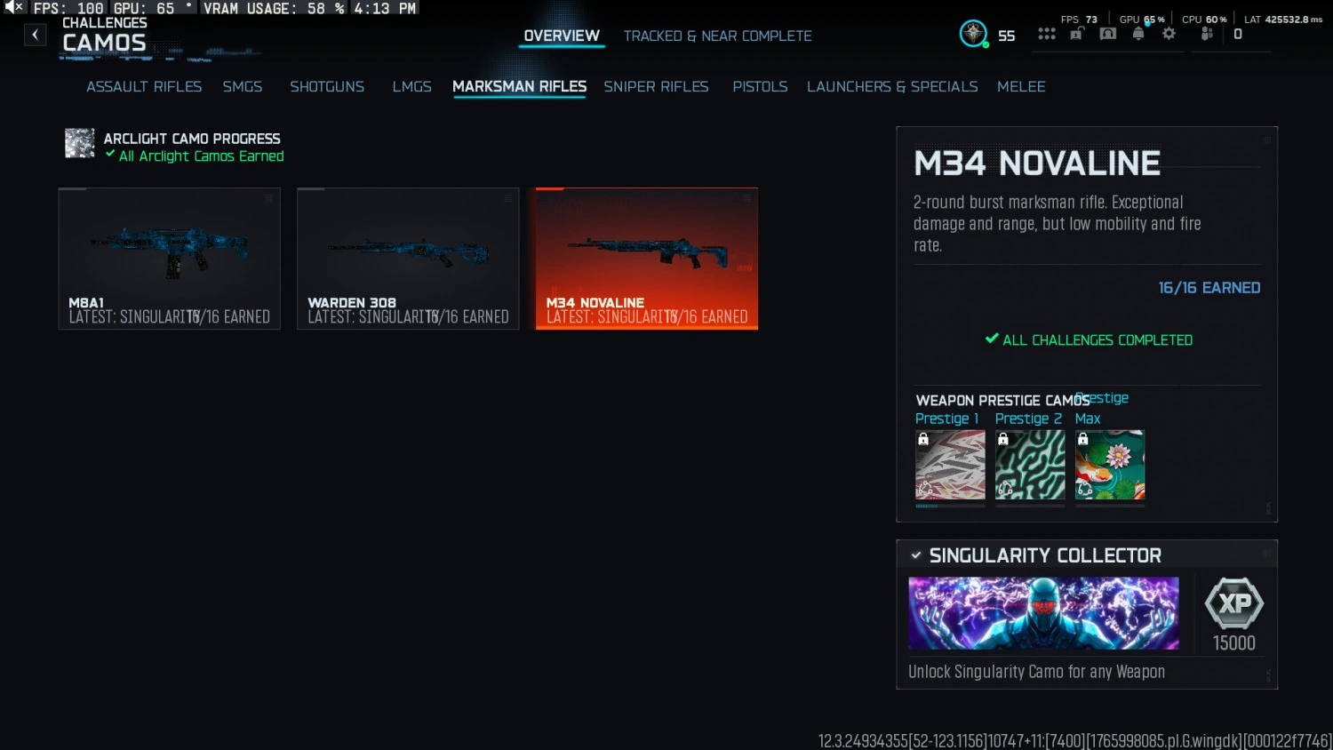 Buy 🎮【🎖️ Prestige 3 Ready to 4 ⸱ Level 55 】【 31 SINGULARITY Camos (All ...