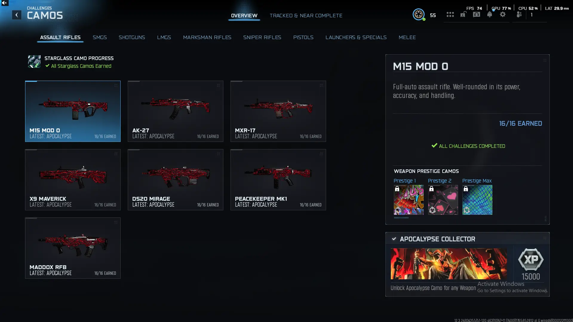 Kaufe BO7 & WZ Apocalypse🔥 WZ Mastery Camo 450 Camos 30 Apocalypse ...