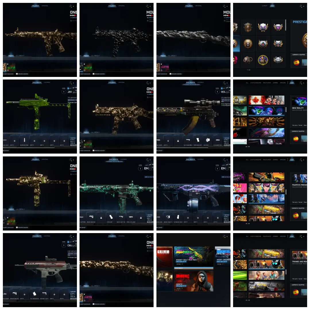 Achetez MW3 Level 450 Account | 30 Guns Maxed | Obsidian & Gold Camo ...