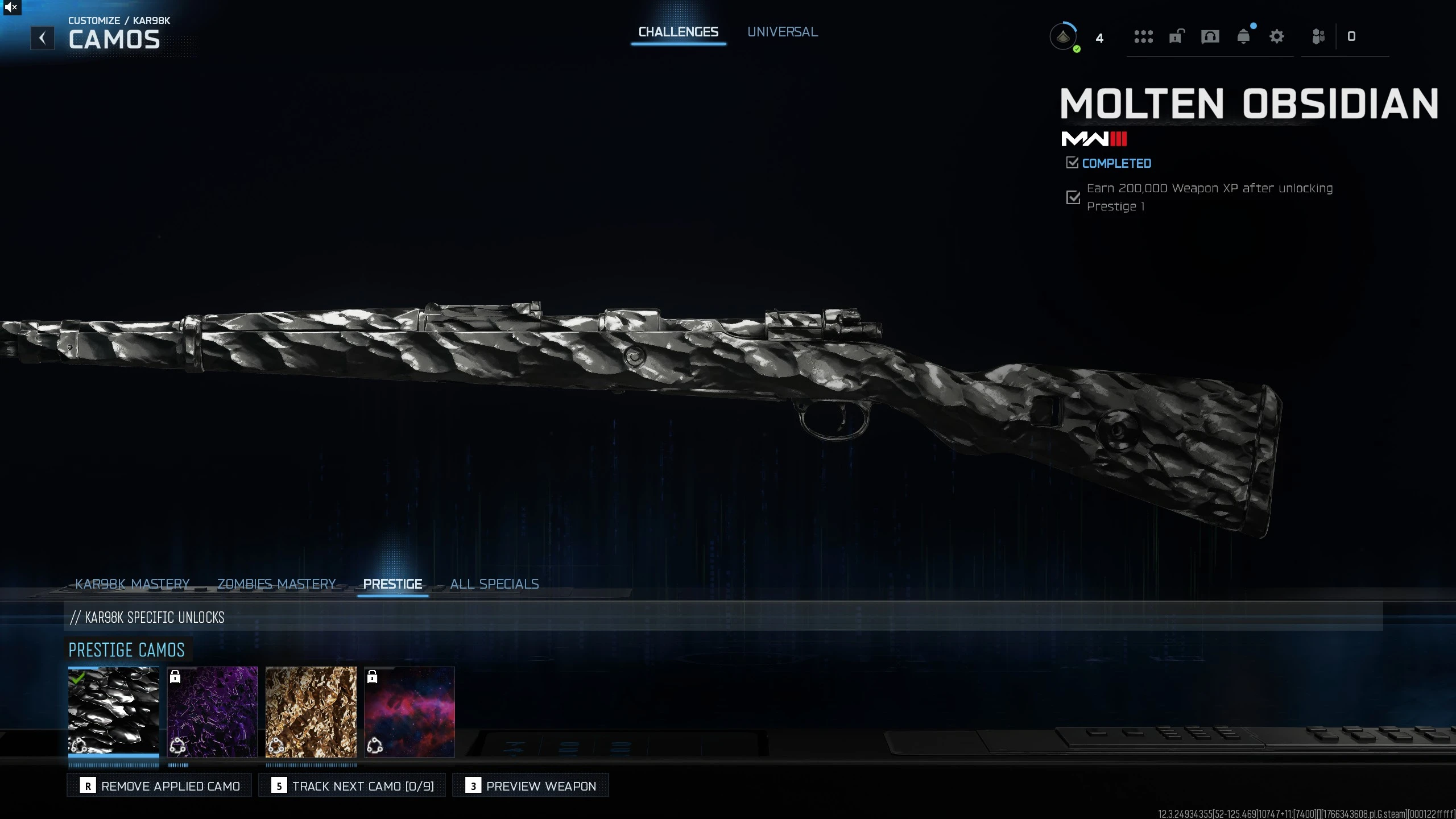 Achetez MW3 Level 450 Account | 30 Guns Maxed | Obsidian & Gold Camo ...