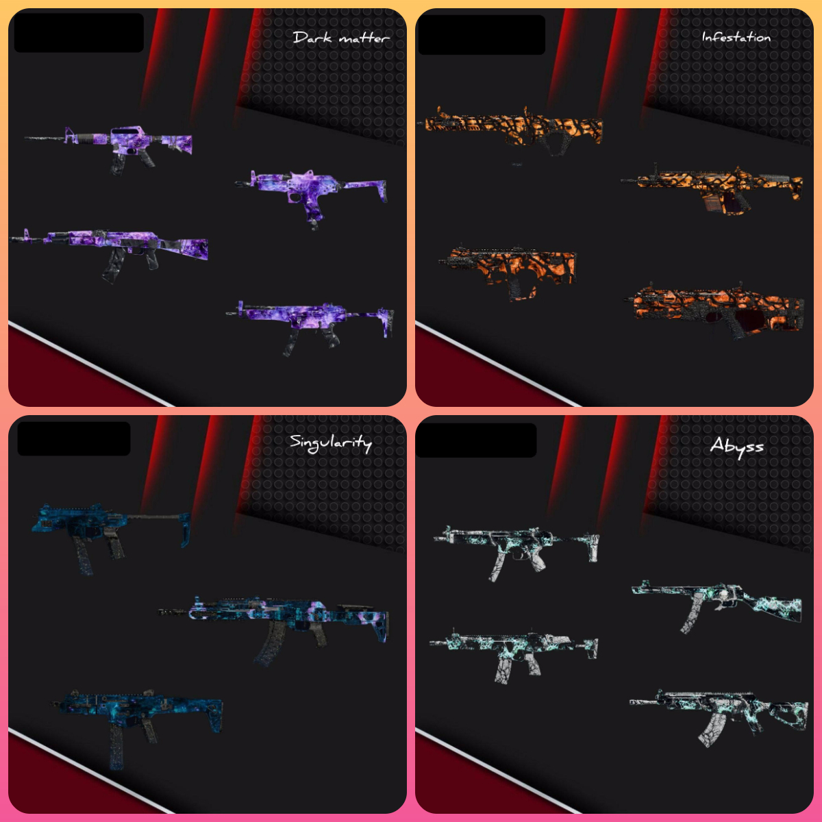 $514.45 karşılığında 4X CAMO /INFESTATION / SINGULARITY/ TEMPEST / DARK ...