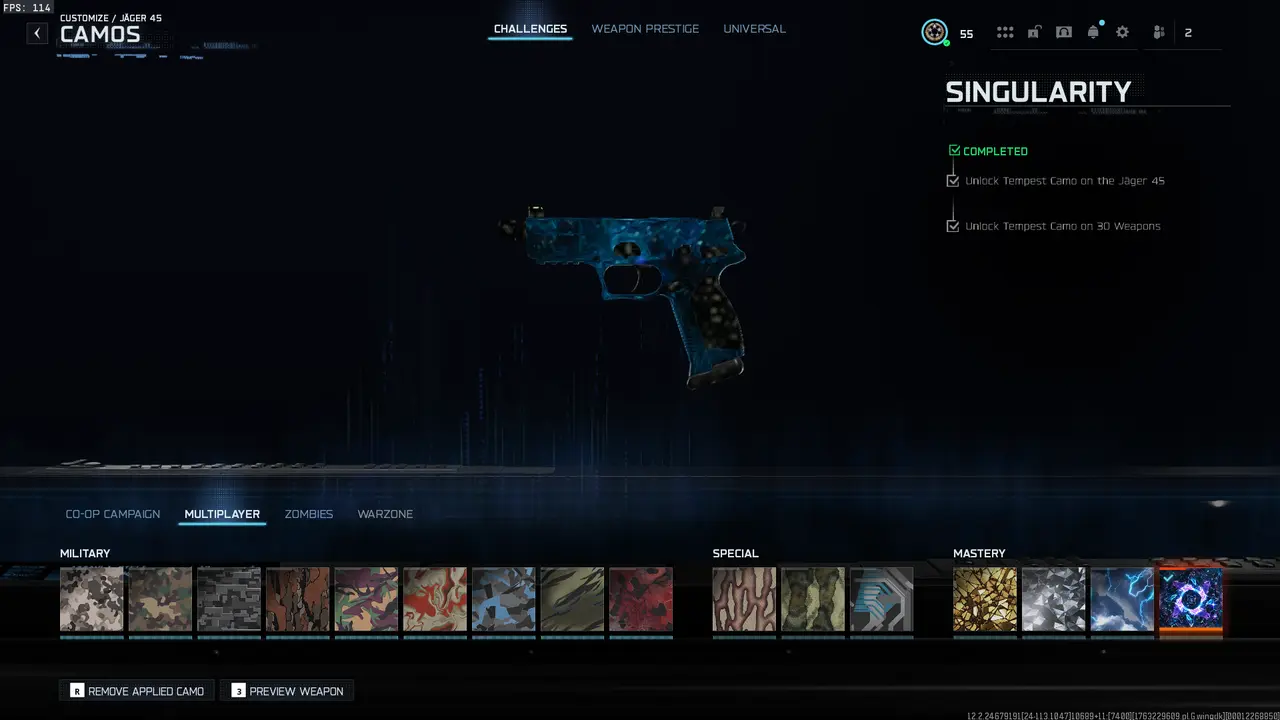 Buy Legit 33-gun Singularity 🍄 Level 55 Prestige 1 🎋 Shattered Gold full 🍧 Arclight achieved 🍤 ...