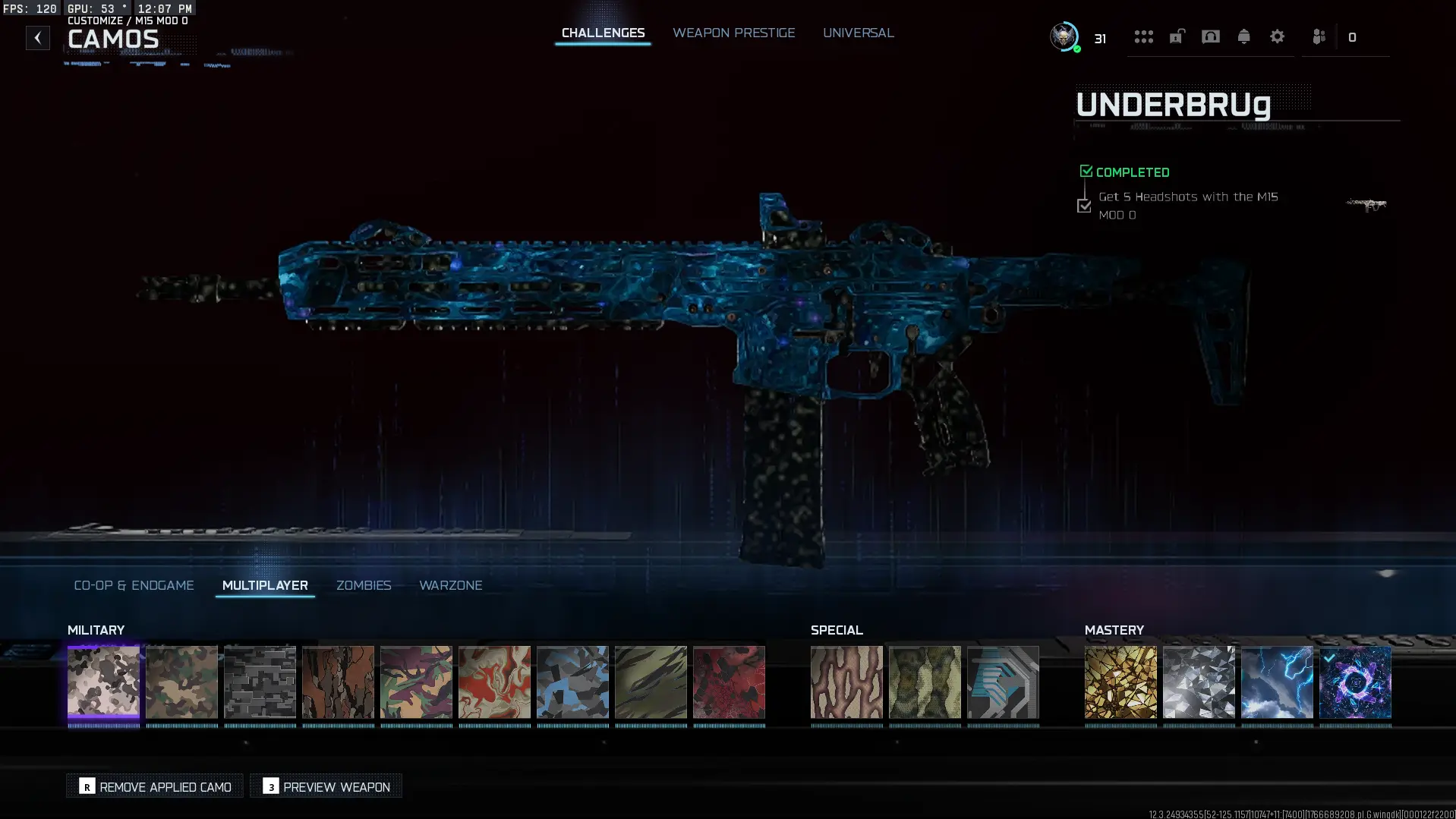 Buy BO7 🎮 l Infestation & Singularity 🧟🎨 Hard Unlocked l Prestige 6 🏅 l ...