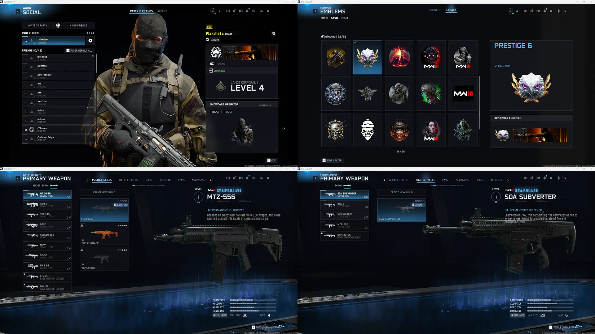 Buy 🔥 Prestige 6 Lv 300 | 25 Operators | 77 Guns Unlocked | Full Access ...